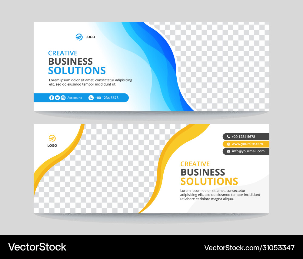 Corporate Waves Business Banner Royalty Free Vector Image