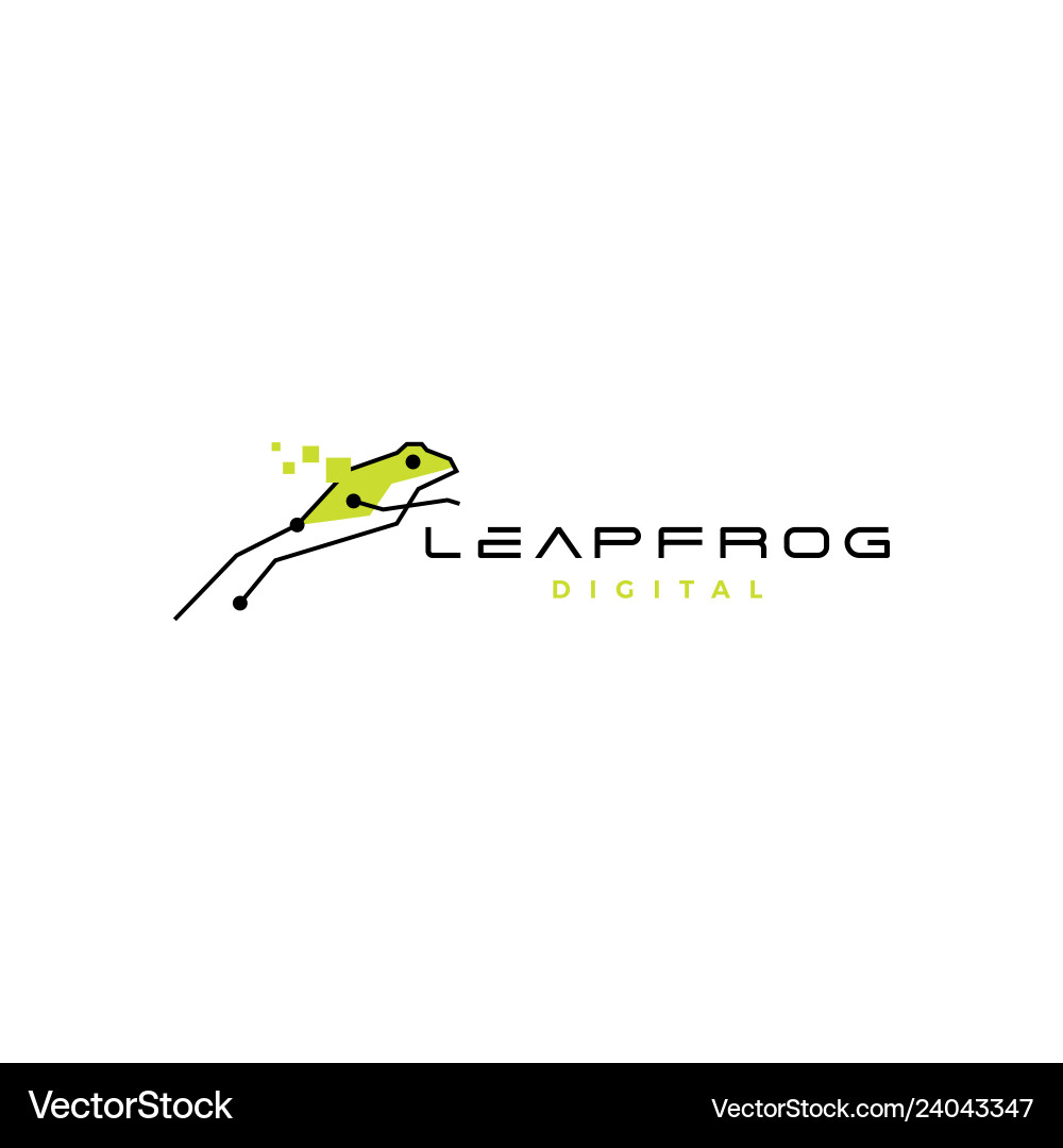 Leap frog tech digital logo icon design Royalty Free Vector
