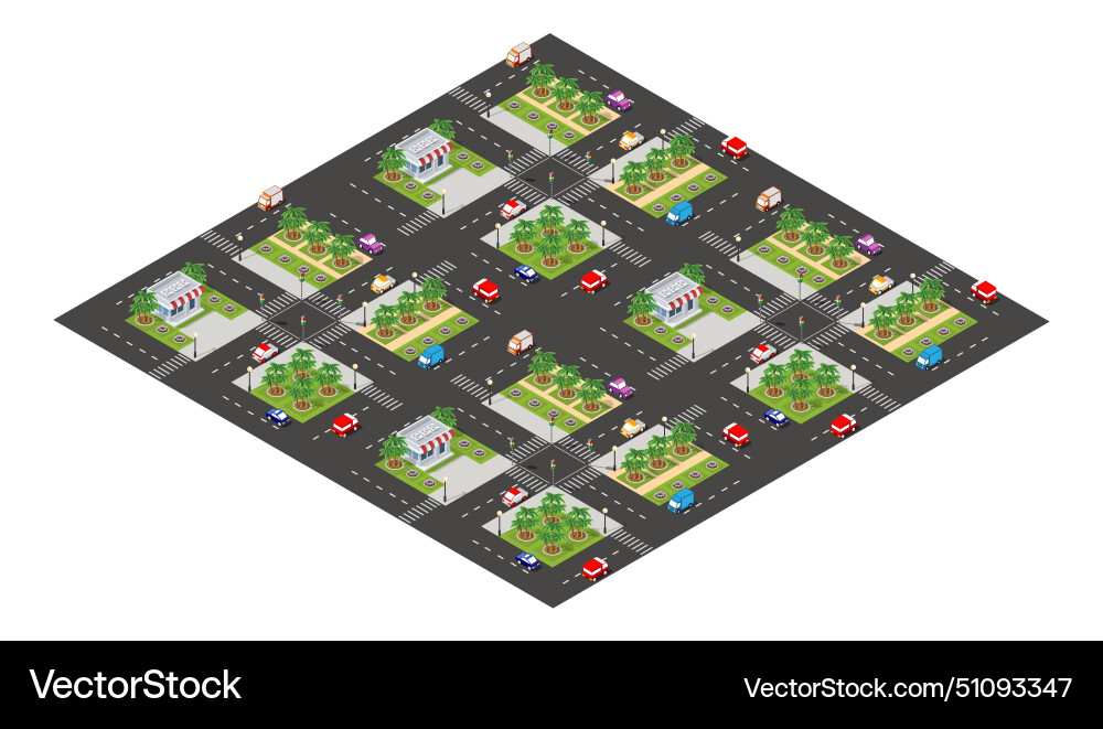 Perspective isometric view road from above Vector Image