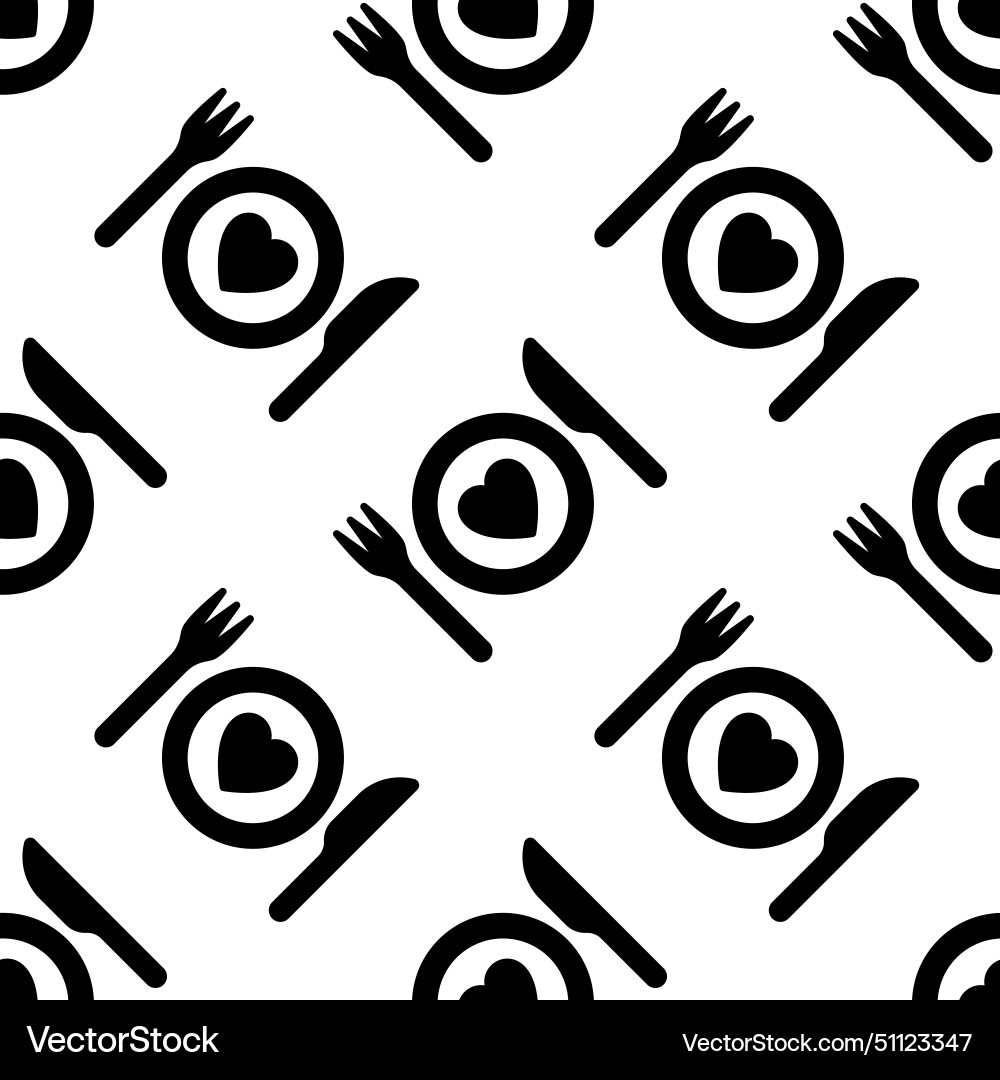 Romantic dinner seamless pattern background Vector Image