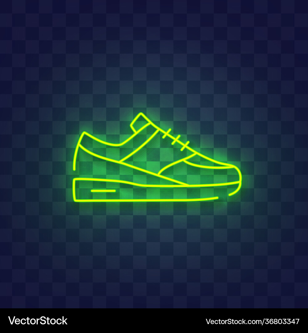 Sneaker neon sign isolated bright signboard Vector Image