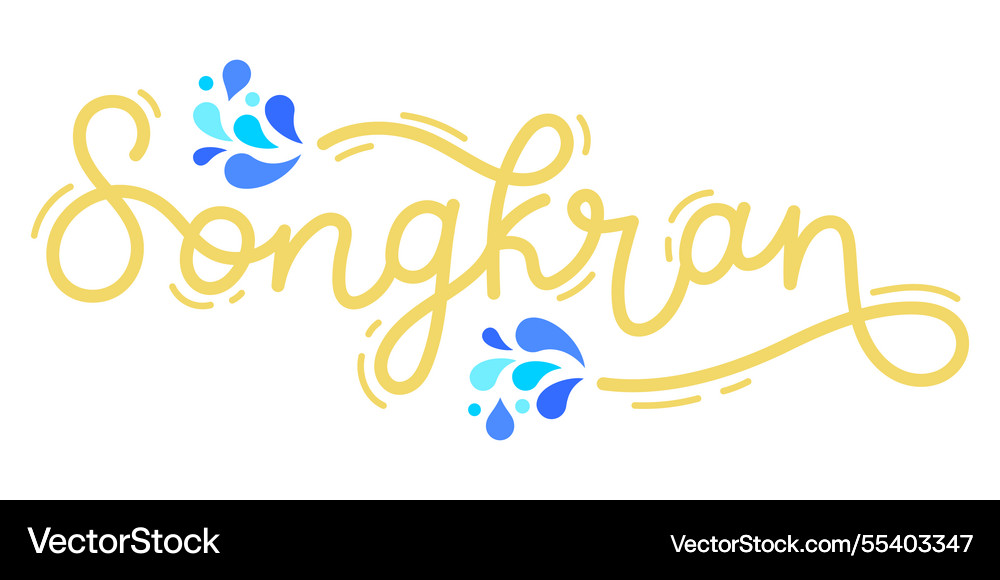 Songkran lettering typescript handwritten Vector Image