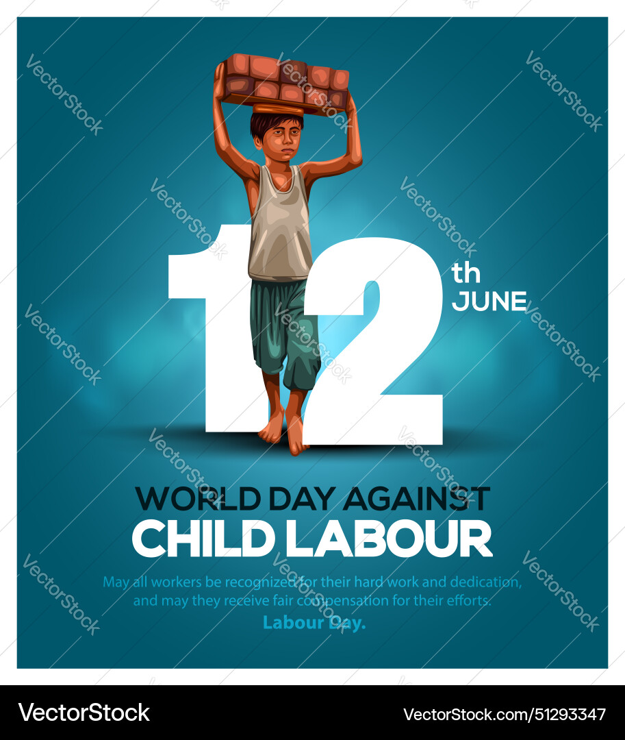 World day against child labor concept Royalty Free Vector
