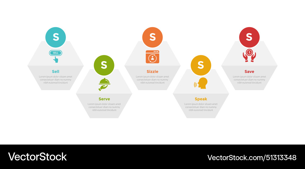 5s model marketing infographics template diagram Vector Image