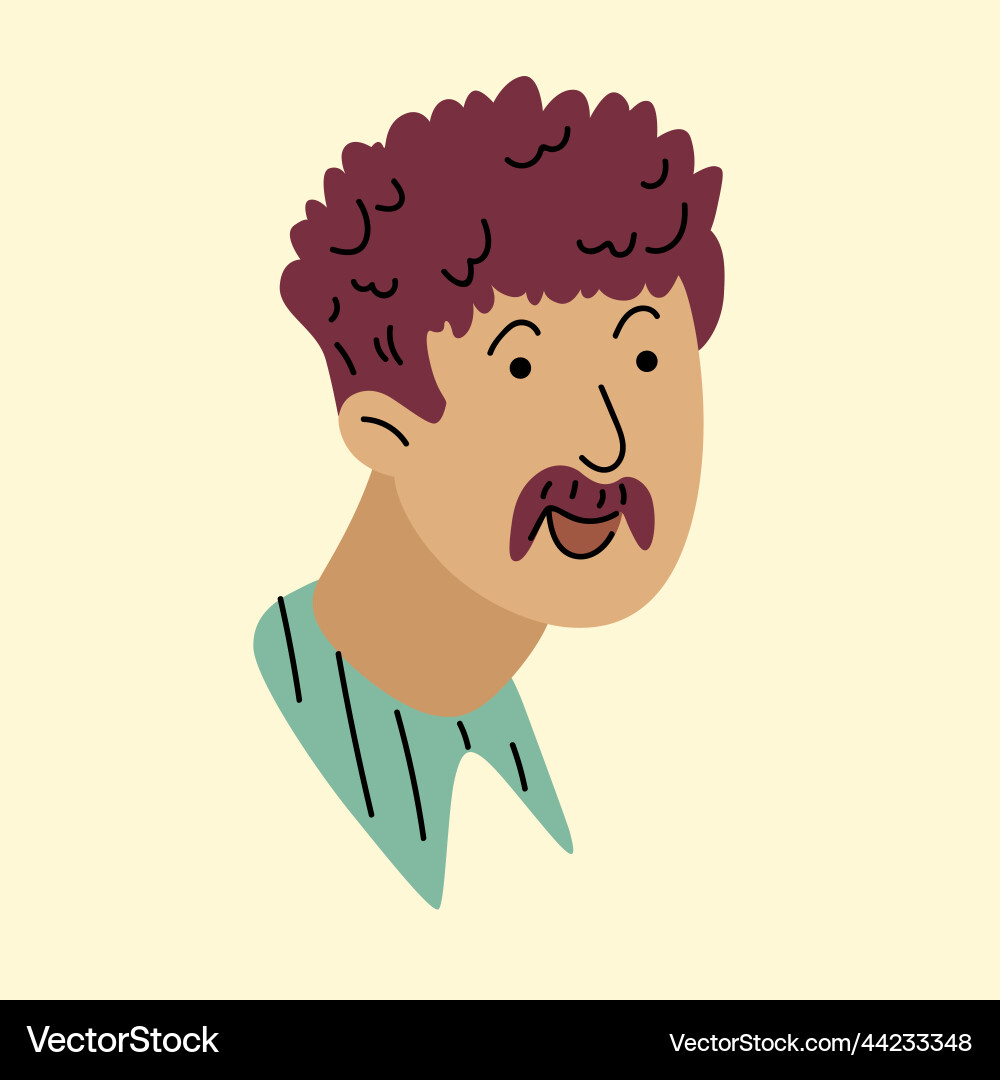 A man s head male close-up minimalistic Royalty Free Vector