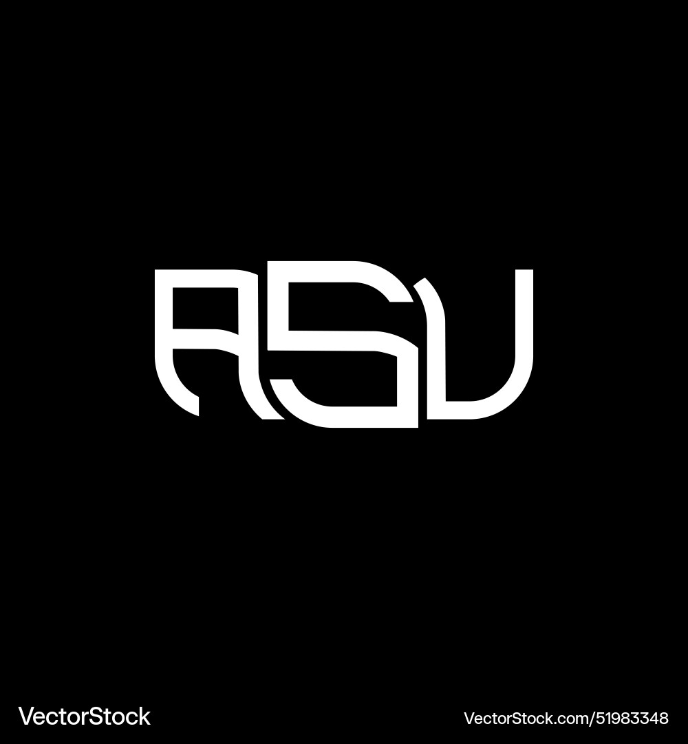 Asu logo design simple and modern Royalty Free Vector Image
