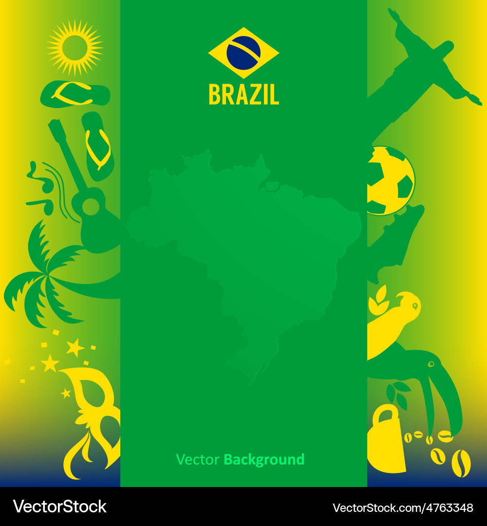 Brazil background Royalty Free Vector Image - VectorStock