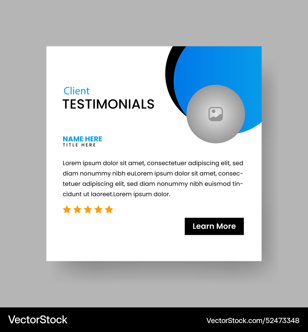 Client or customer testimonial social media post Vector Image