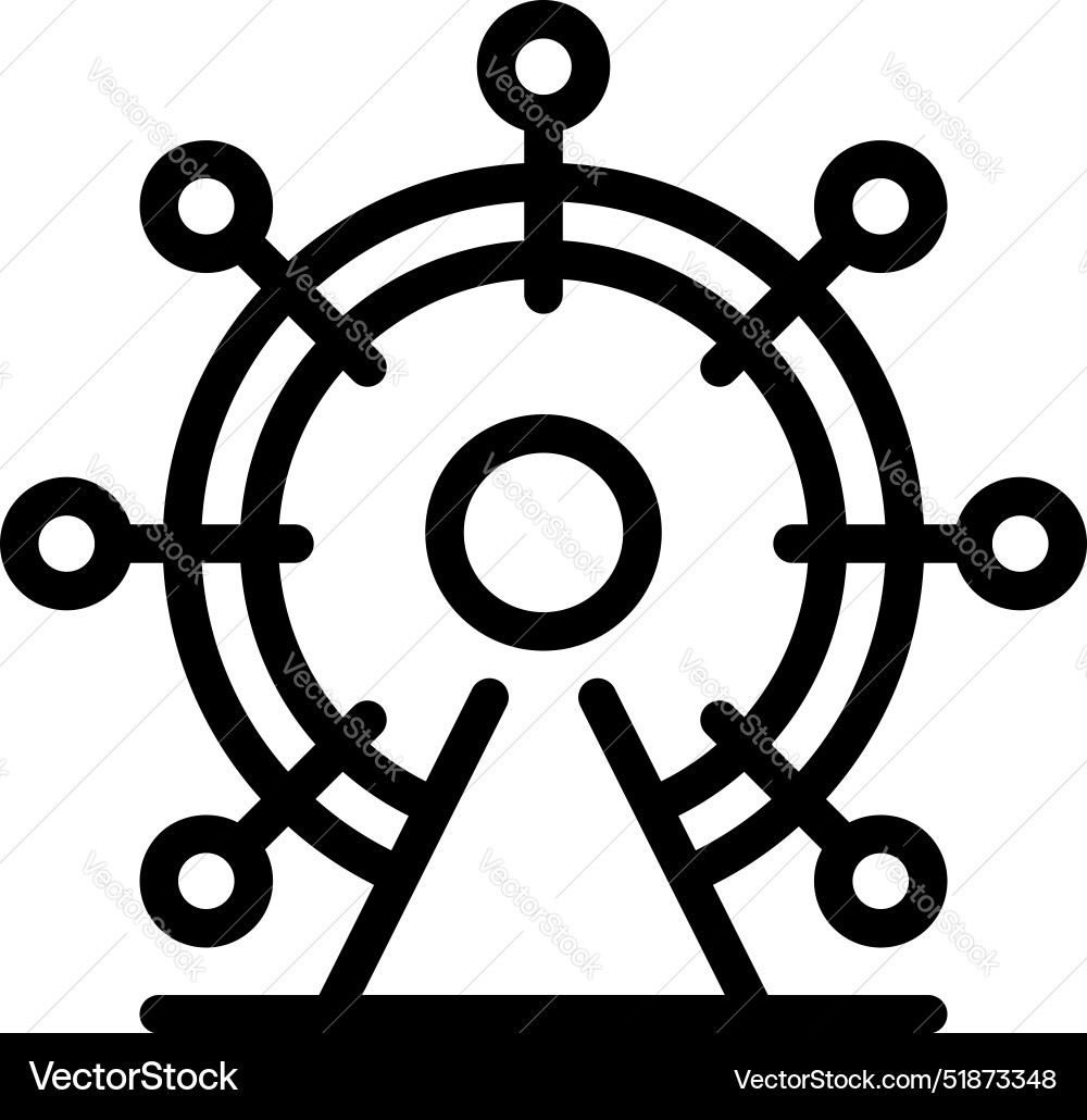 Ferris wheel with cabins rotating on amusement Vector Image