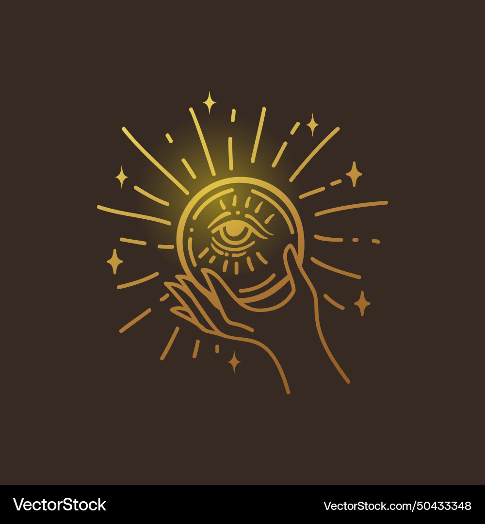 Hand lineart design drawn celestial Royalty Free Vector