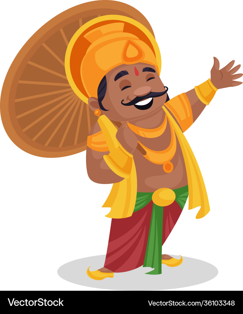 King mahabali cartoon Royalty Free Vector Image