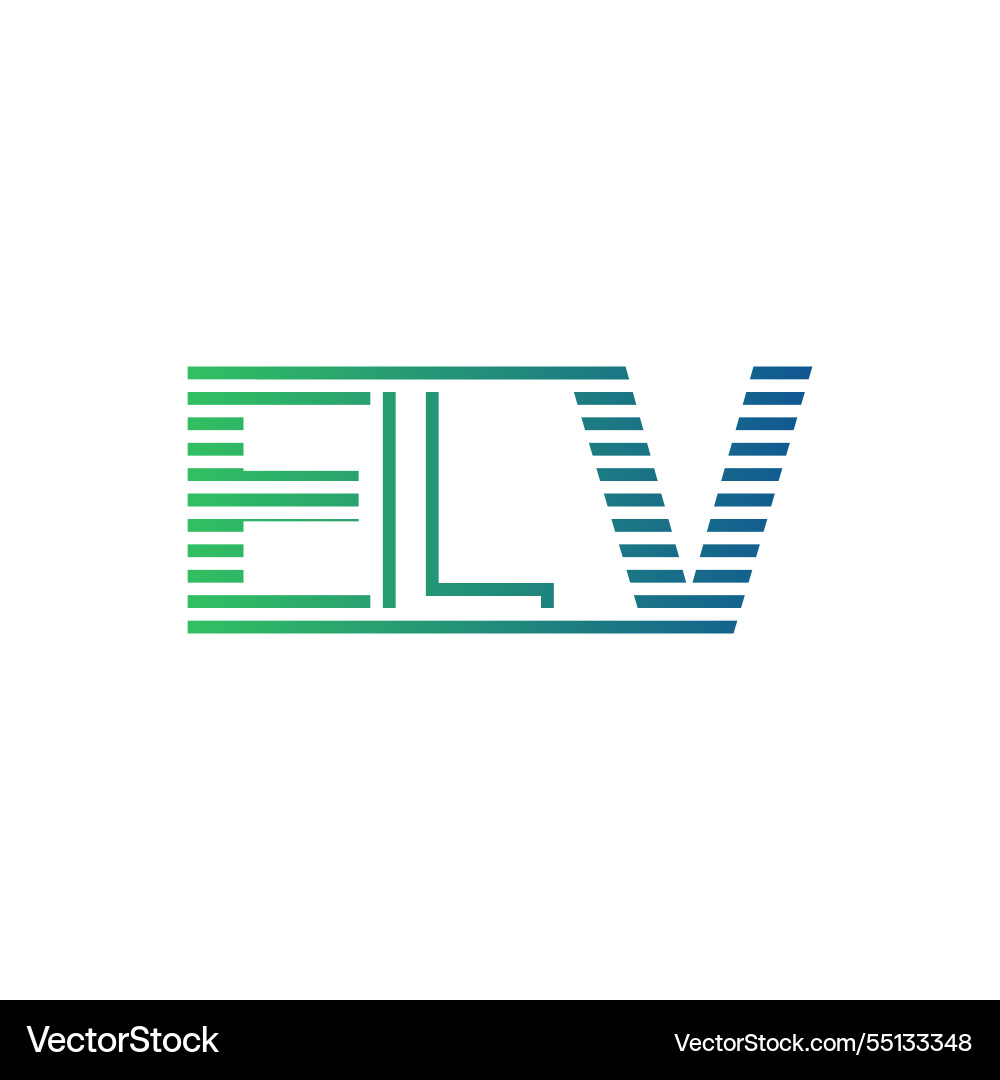 Modern elv logo design letter minimalist Vector Image
