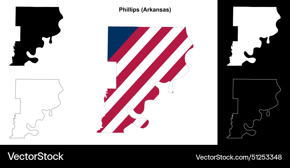 Phillips outline map Royalty Free Vector Image