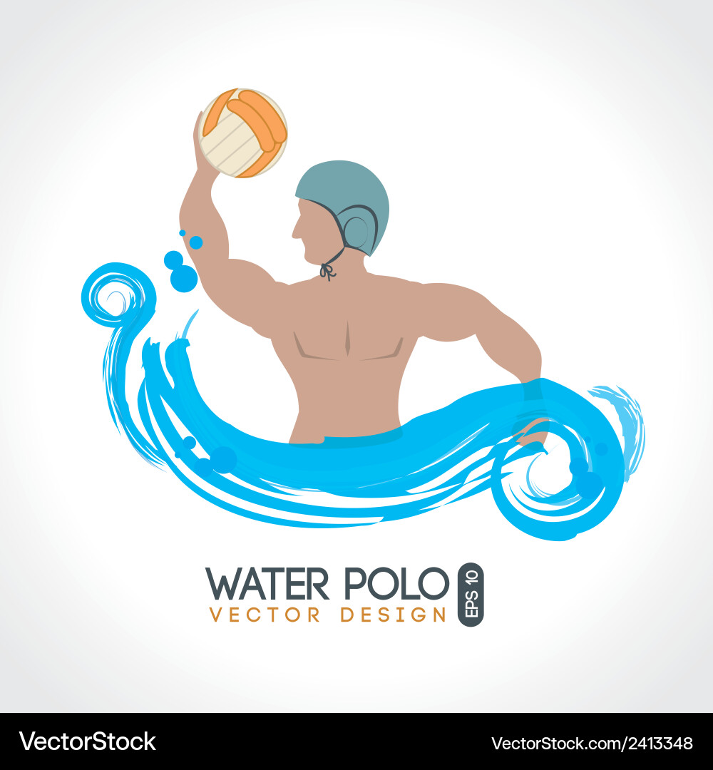 Water polo design over white background Royalty Free Vector