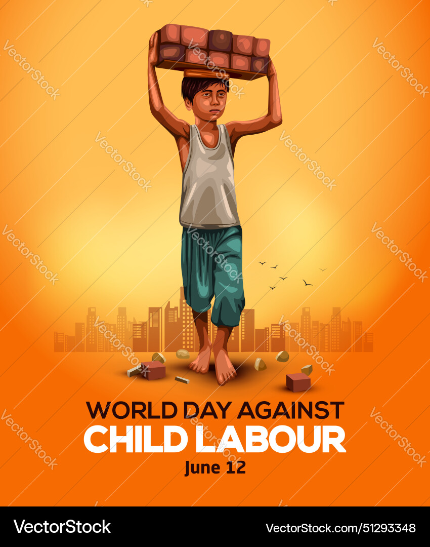 World day against child labor concept Royalty Free Vector