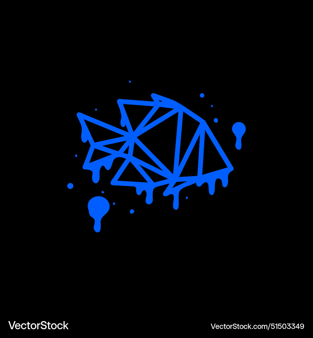 Fish abstract triangle graffiti art style isolated