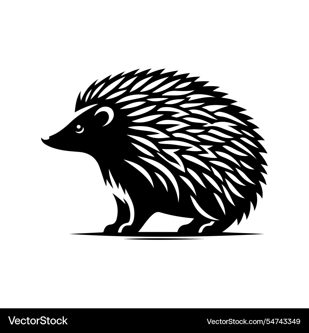 Hedgehog silhouette Royalty Free Vector Image - VectorStock