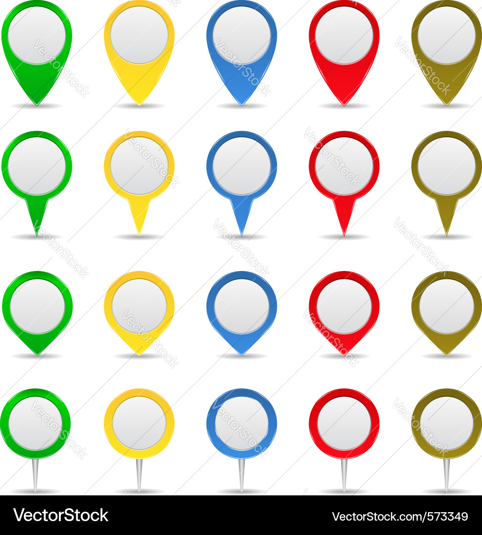 Map markers Royalty Free Vector Image - VectorStock