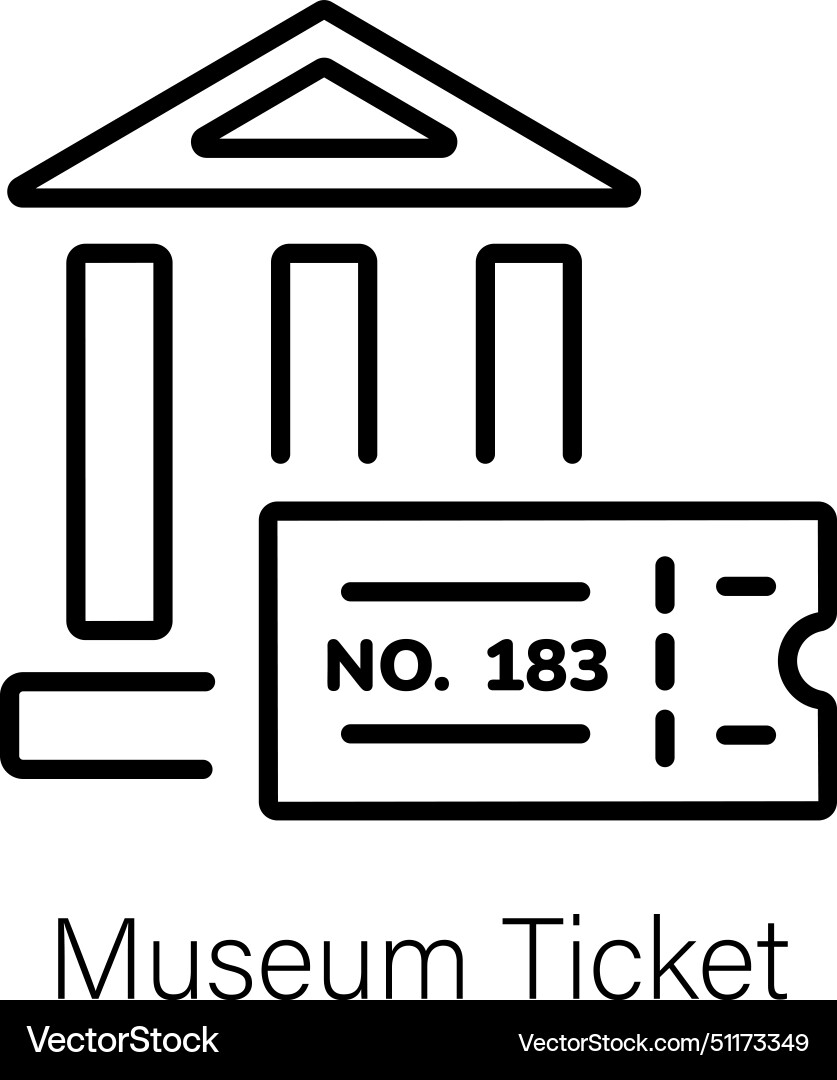 Museum ticket Royalty Free Vector Image - VectorStock