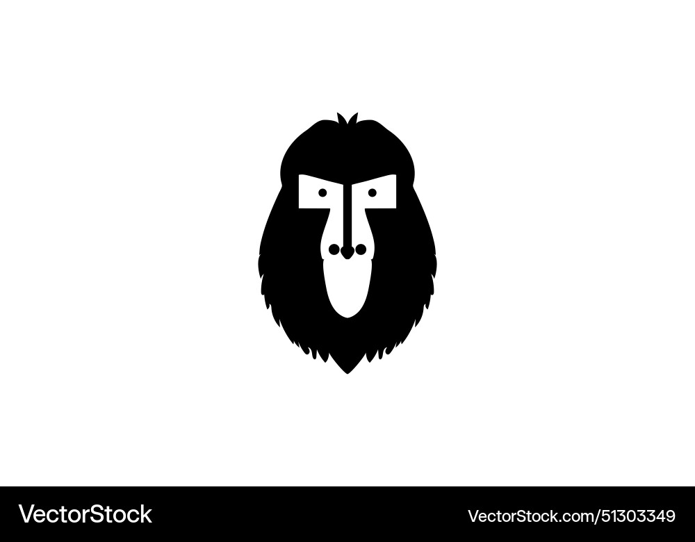 New design minimal style baboon icon Royalty Free Vector