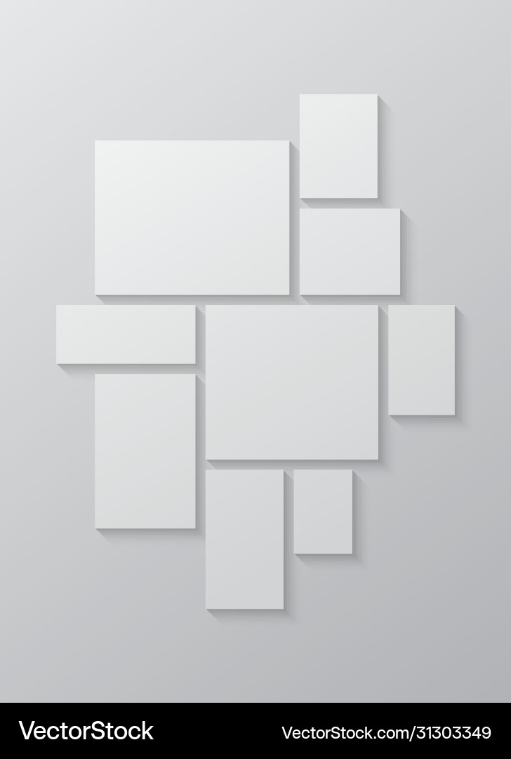 Nine Frame Collage Template Royalty Free Vector Image