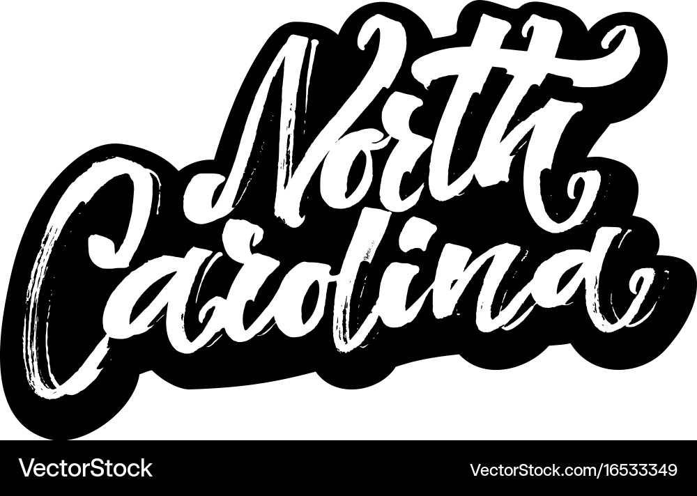 North Carolina Sticker - Calligraphy Royalty Free Vector