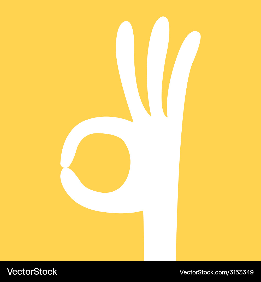 Ok hand sign Royalty Free Vector Image - VectorStock