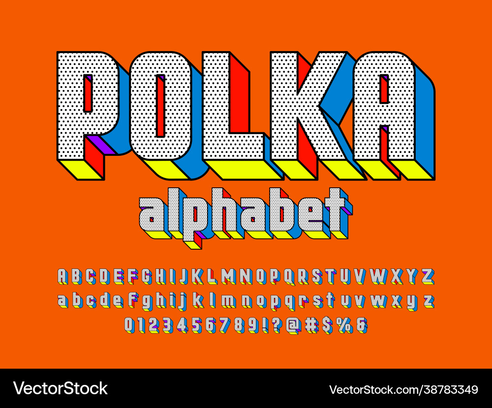 Pop Art Font Lizenzfreies Vektorbild - VectorStock