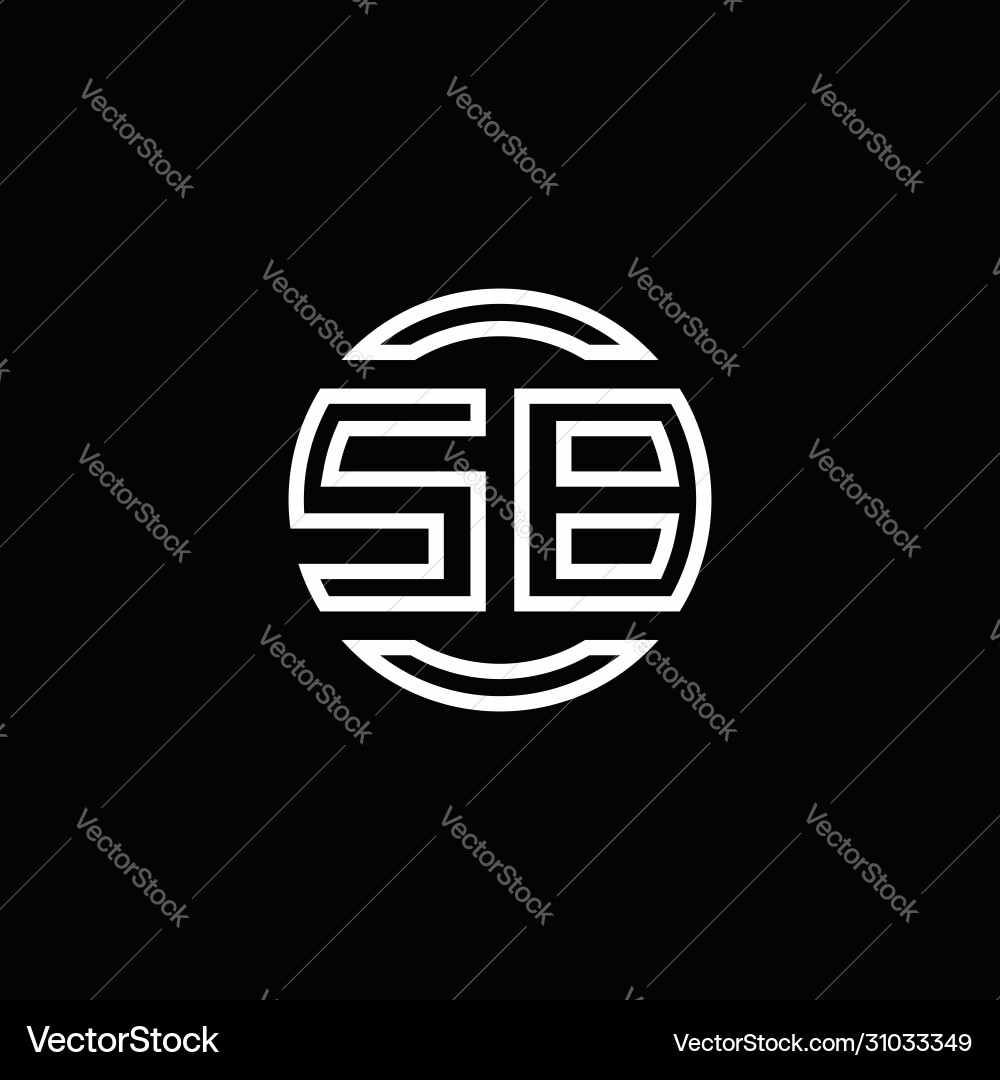 Sb logo monogram with negative space circle Vector Image