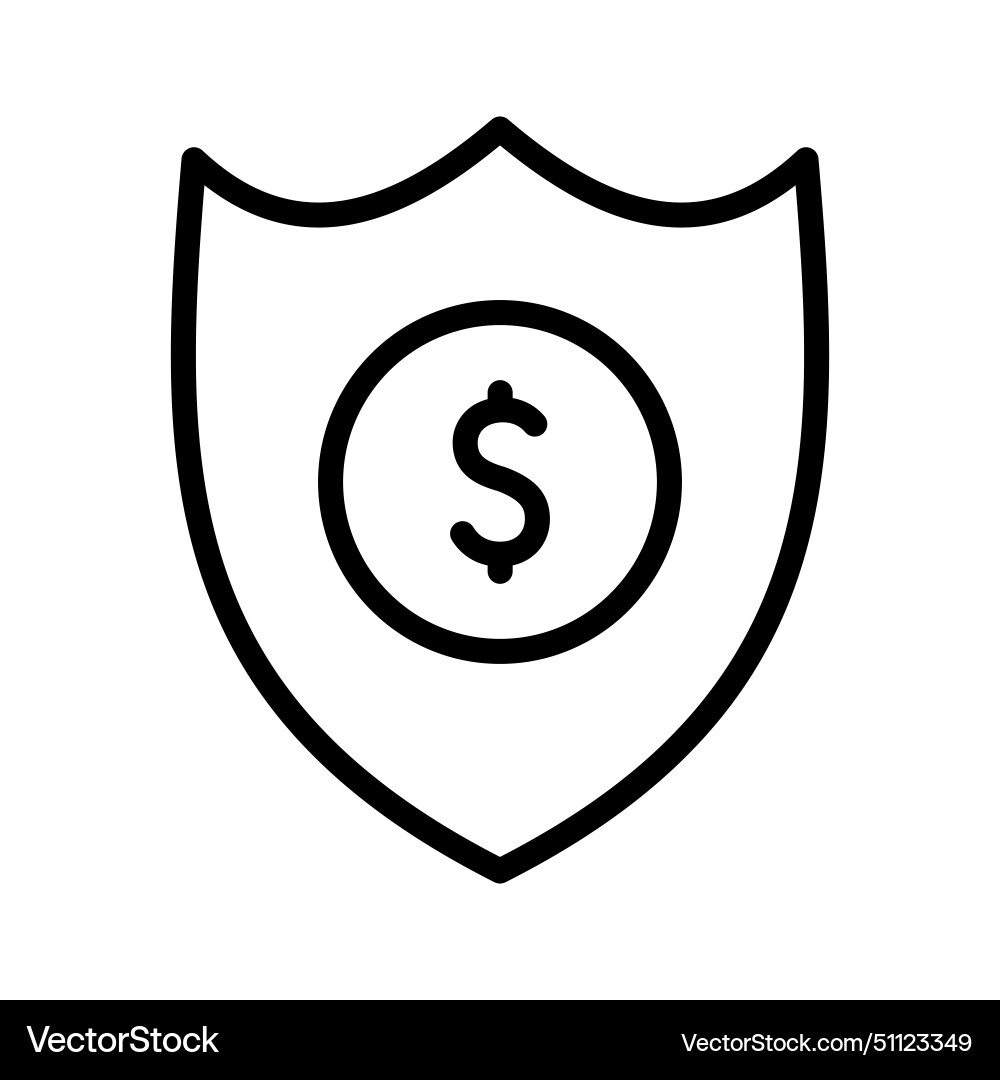 Shield with dollar sign financial security safety Vector Image