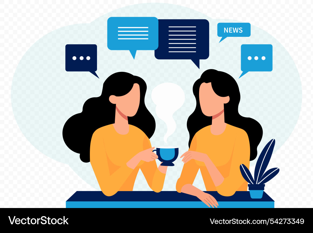 Two women talking to each other concept Royalty Free Vector