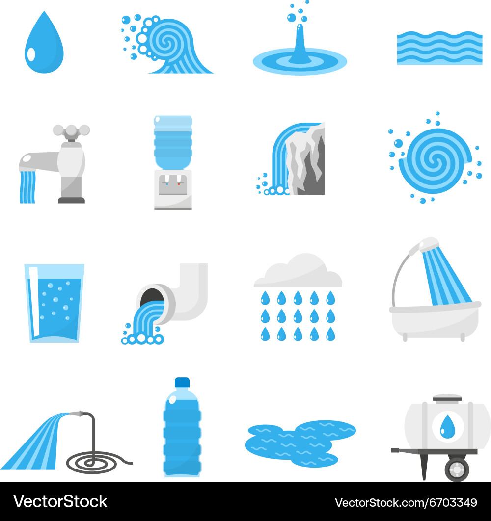 Water Drop Icons Royalty Free Vector Image - VectorStock