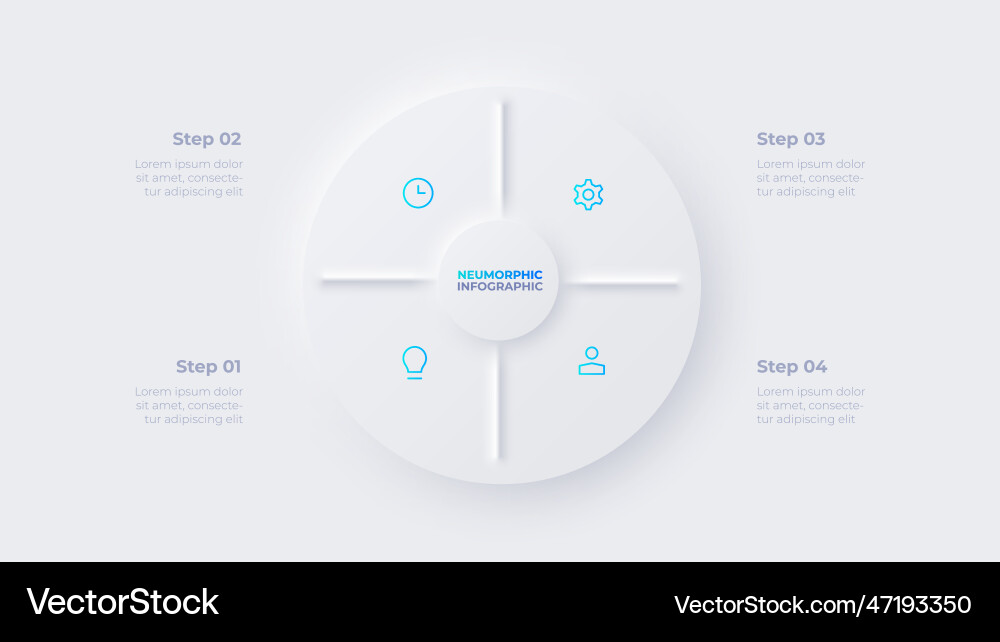 Circle diagram divided into 4 sectors design Vector Image