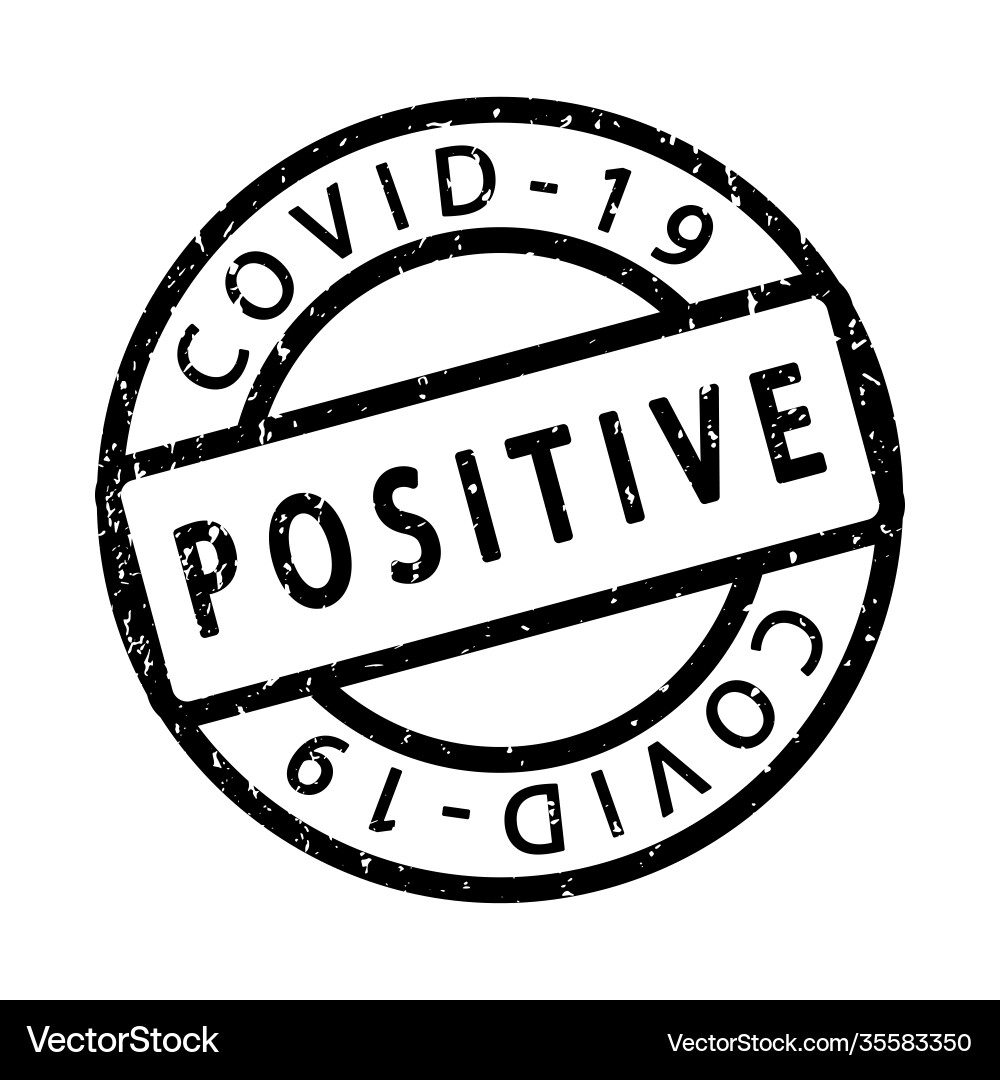 Covid19 positive stamp Royalty Free Vector Image