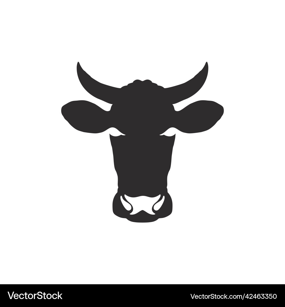 Cow head logo design on white background farm Vector Image