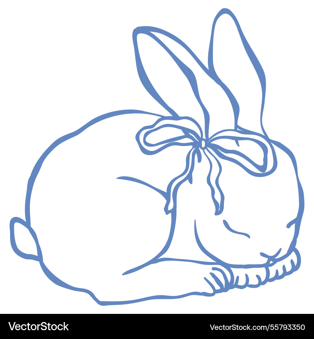 Cute line art bunny Royalty Free Vector Image - VectorStock