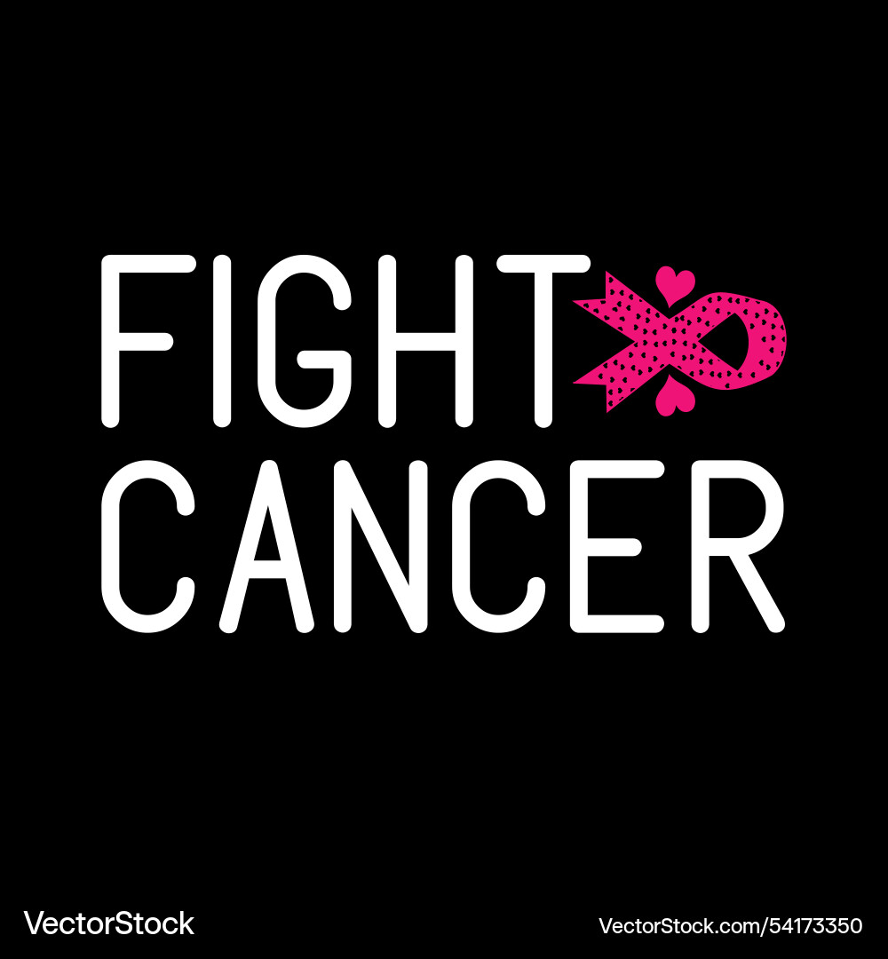 Fight cancer - breast typography Royalty Free Vector Image