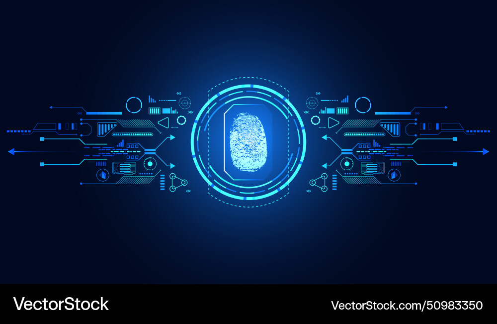 Finger print on a blue background digital Vector Image