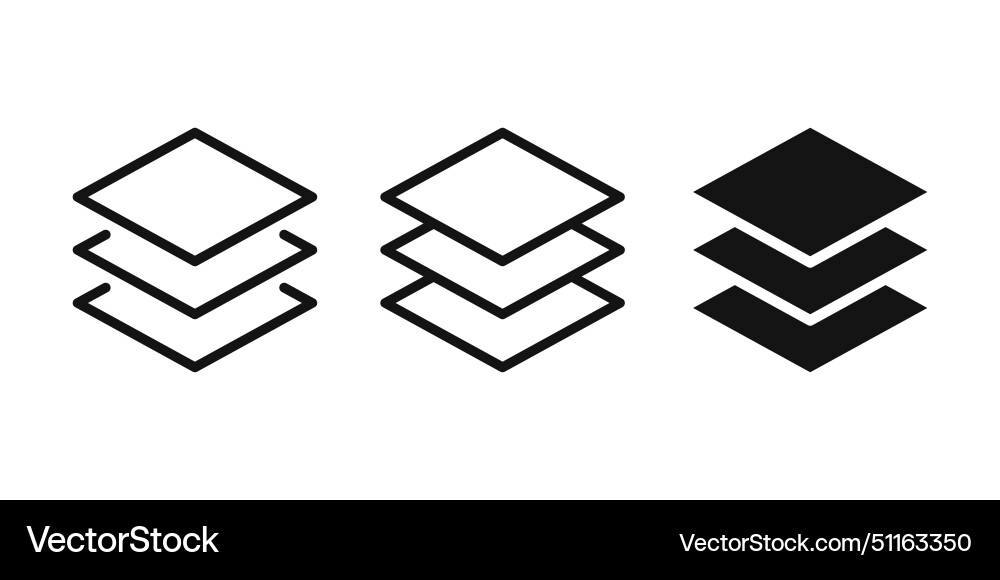 Layers icon or layer line set and layout sign Vector Image