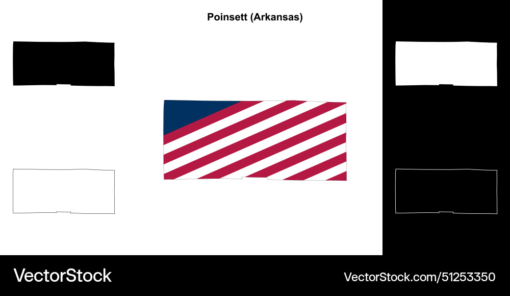 Poinsett outline map Royalty Free Vector Image