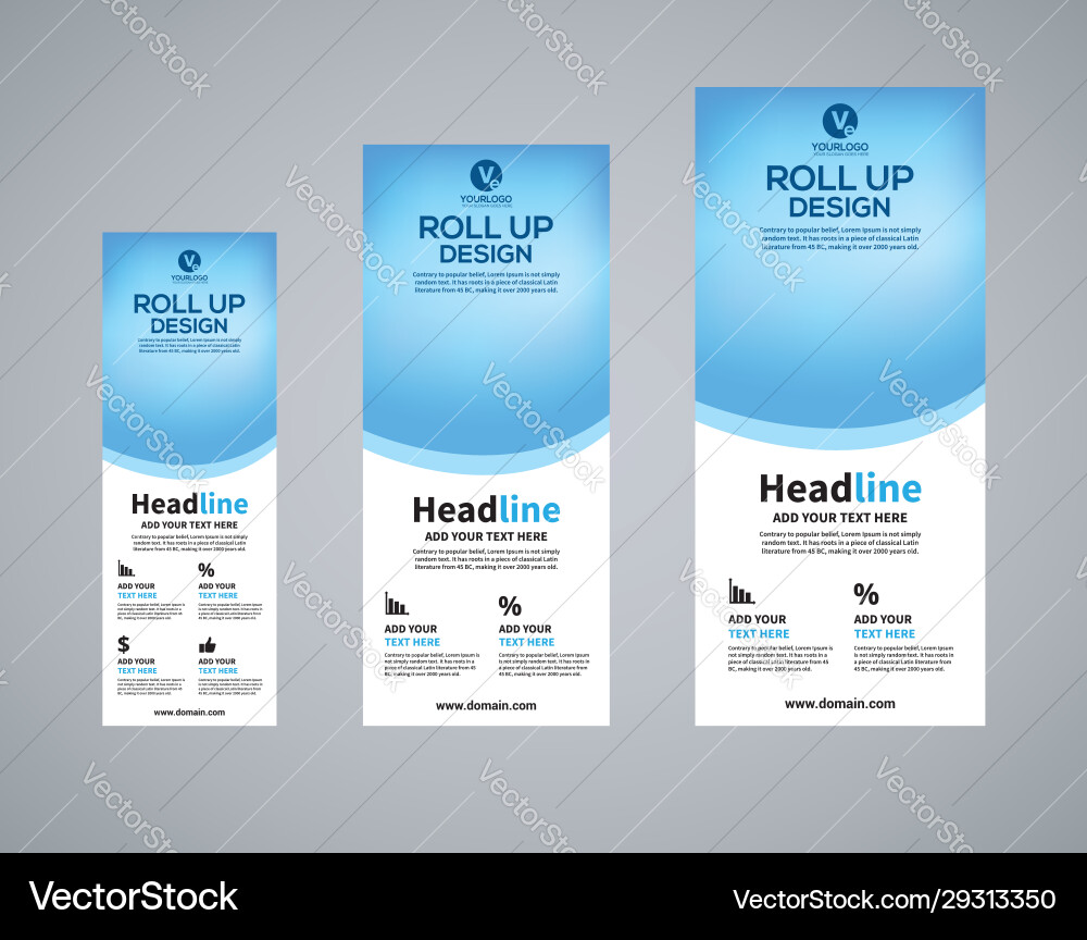 Roll up banner vertical design template Royalty Free Vector