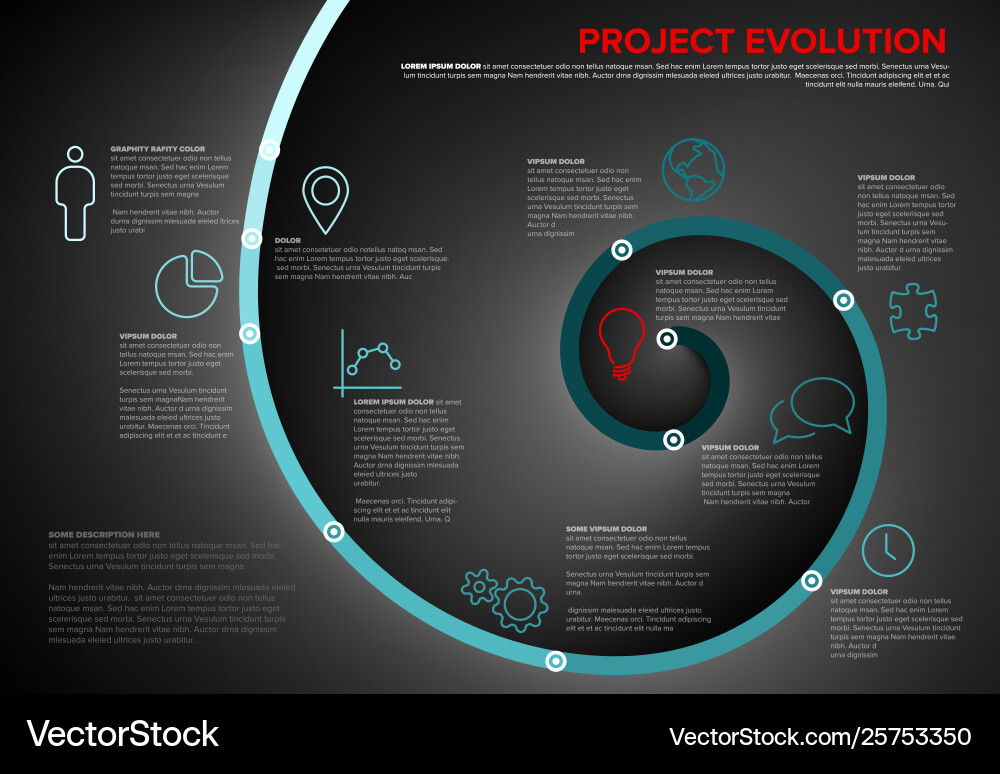 Spiral Timeline - Projekt Evolution Lizenzfreier Vektor