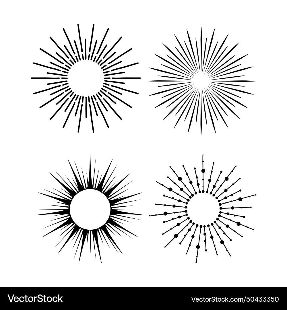 Sunburst vintage explosion hand drawn Royalty Free Vector