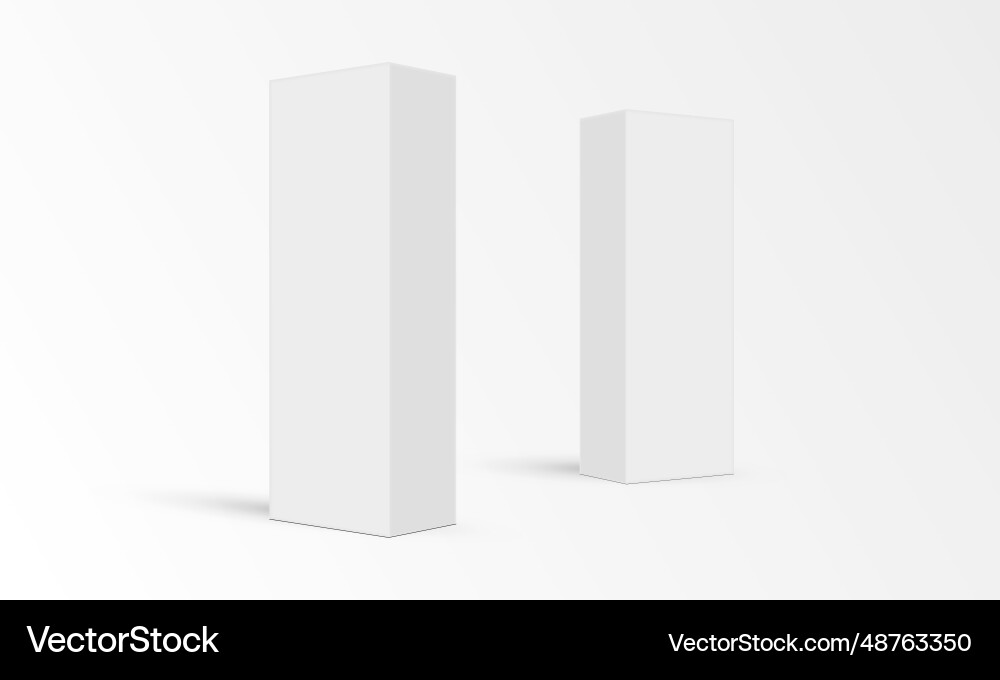 Tall cardboard rectangular boxes mockups Vector Image