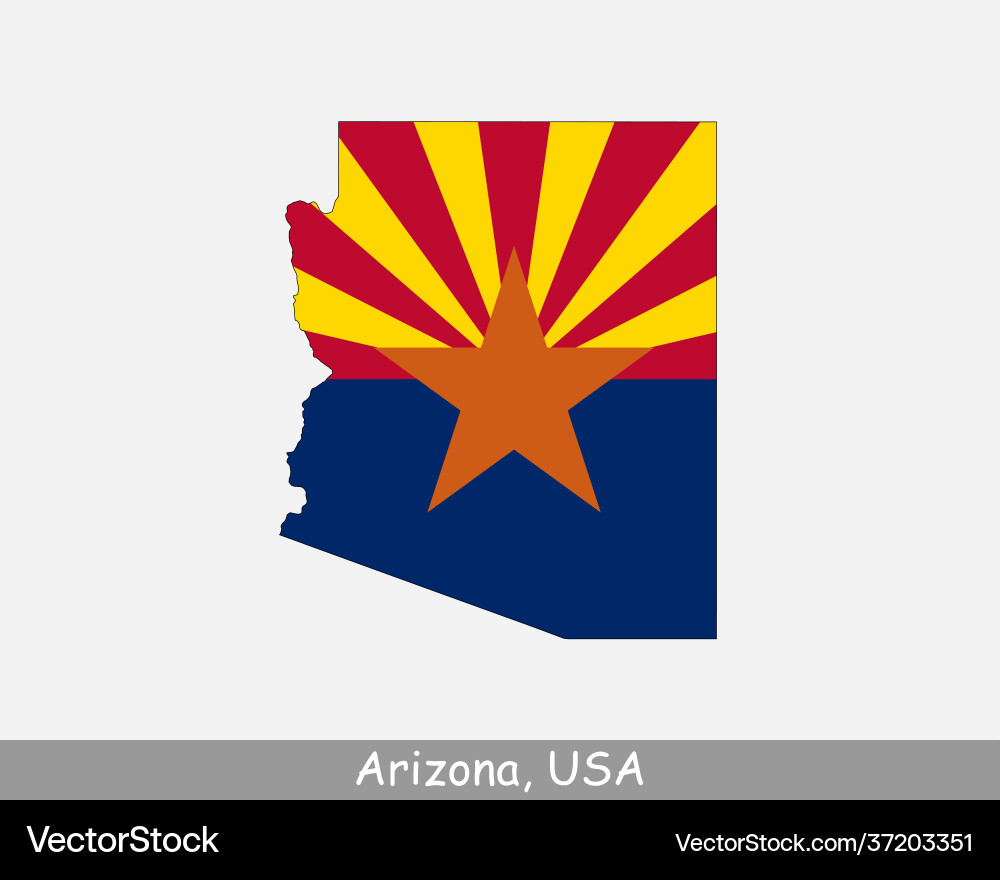 Arizona map flag Royalty Free Vector Image - VectorStock