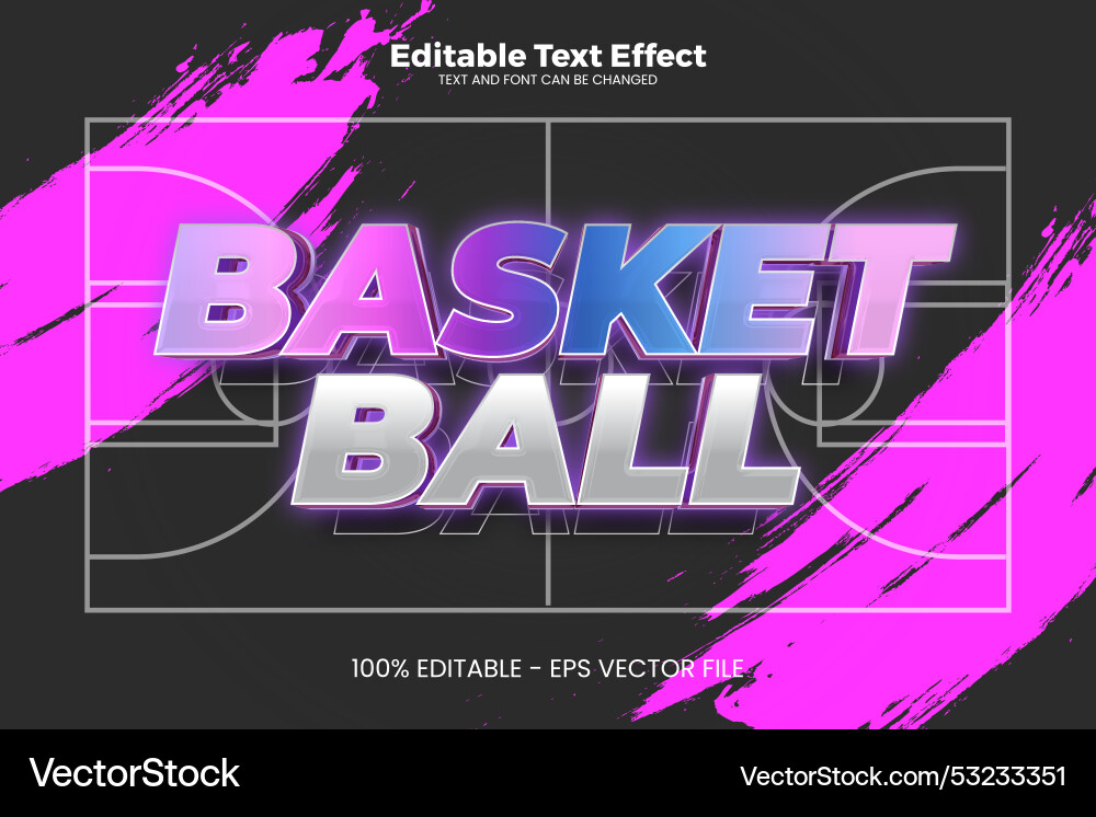 Basketball editable text effect in modern trend Vector Image