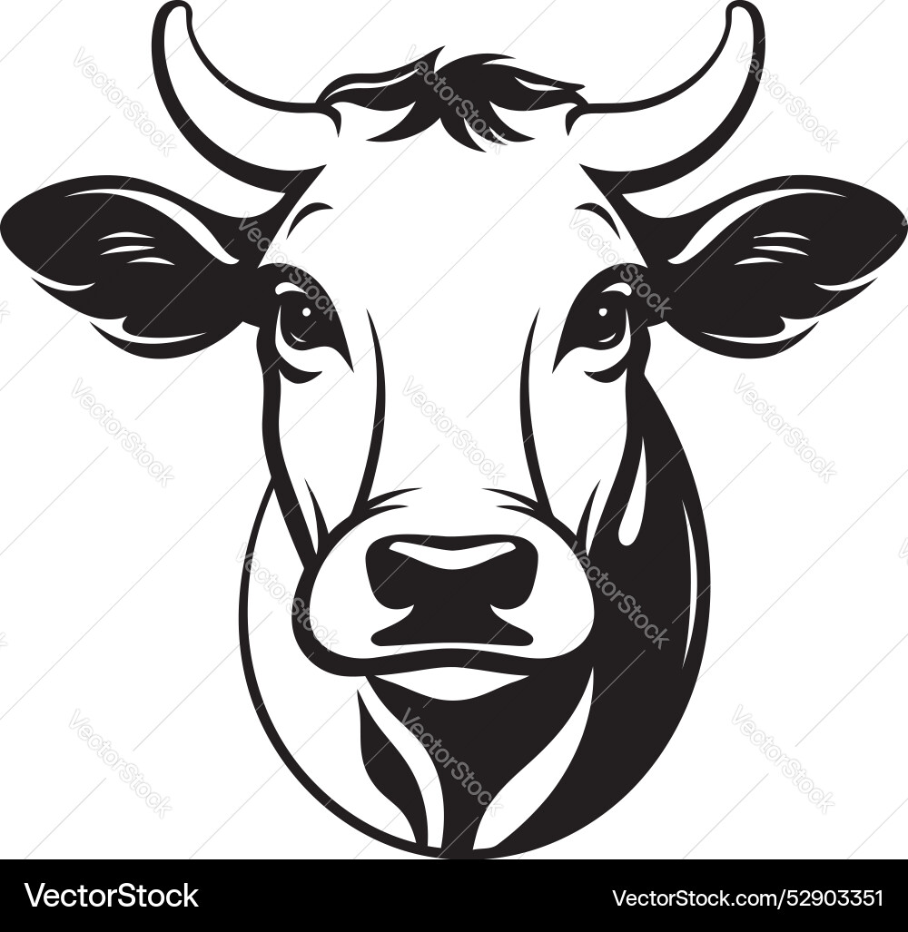 Black dairy cow logo for web Royalty Free Vector Image