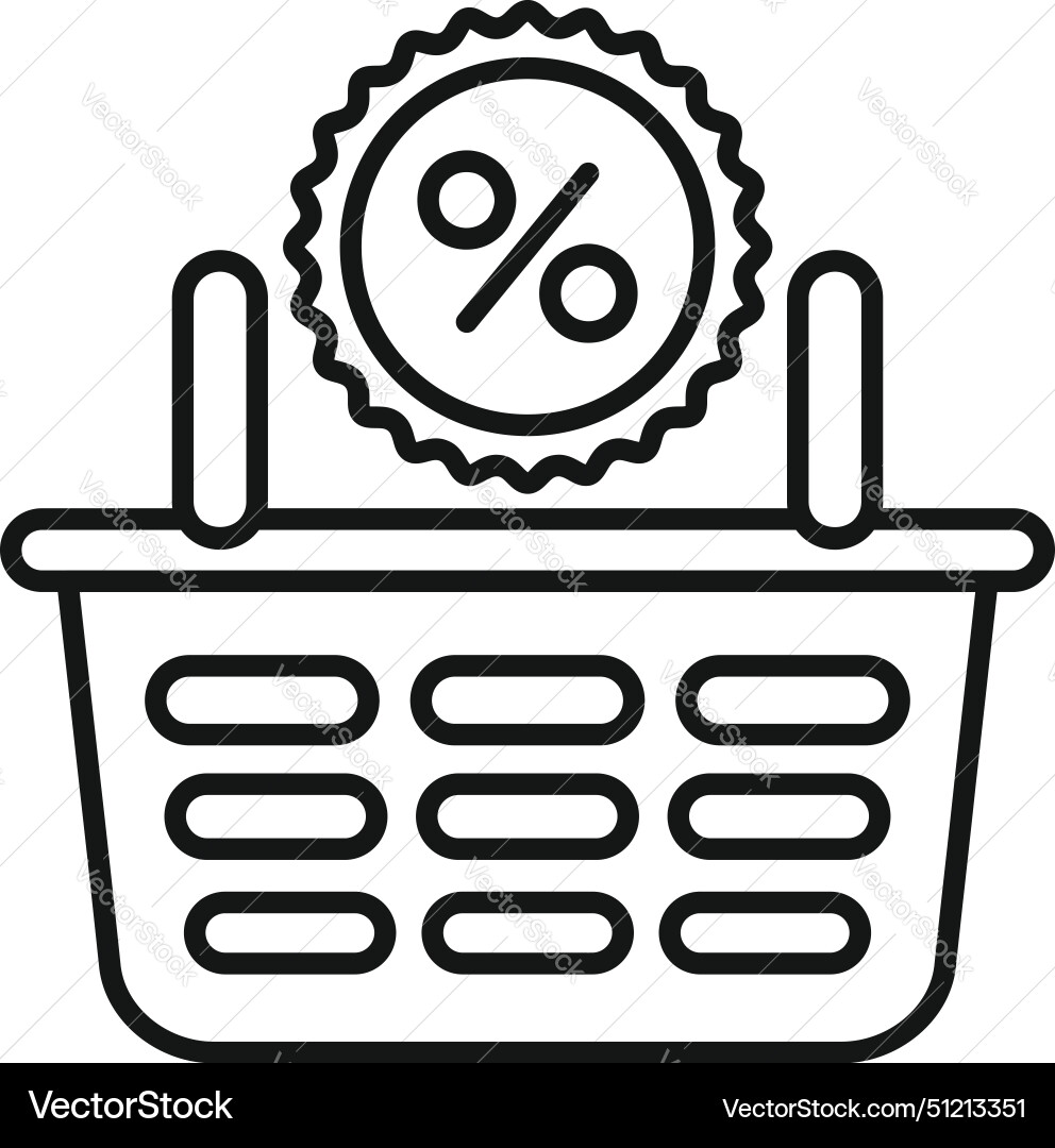 Cash back loyalty basket icon outline Royalty Free Vector Cash back loyalty basket icon outline Royalty Free Vector