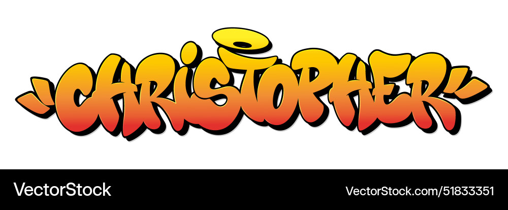 Christopher name in graffiti style Royalty Free Vector Image