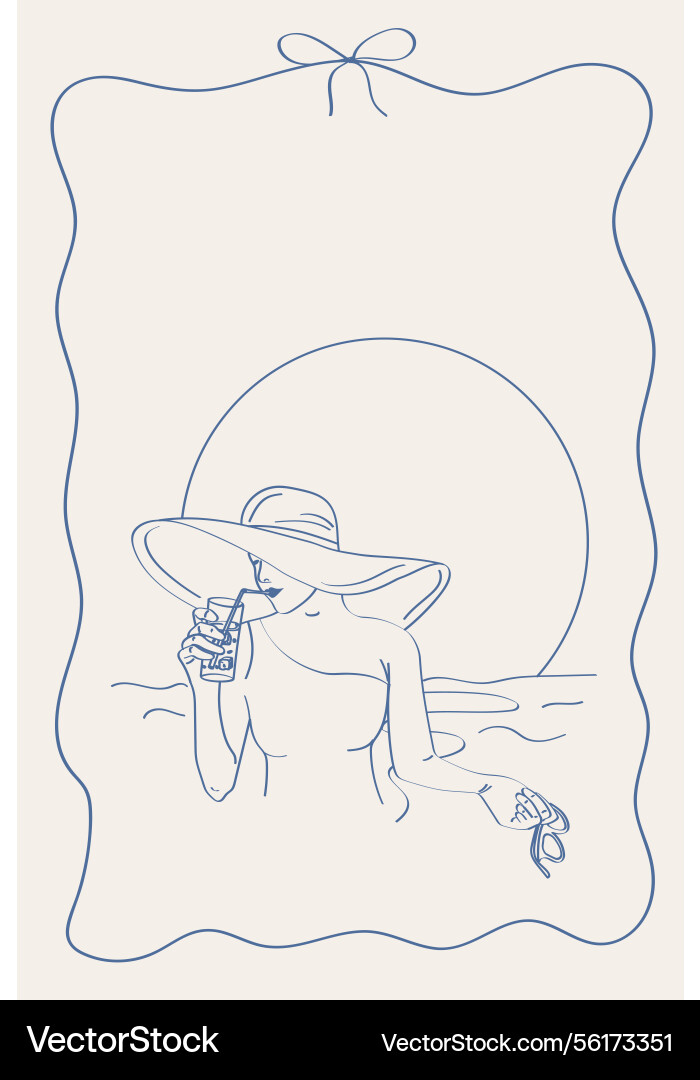 Doodle style seaside weekend Royalty Free Vector Image